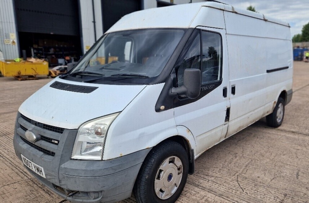 WHITE FORD TRANSIT 100 T350L RWD (DIESEL), REG NO: ND07 YMH, ENGINE ...