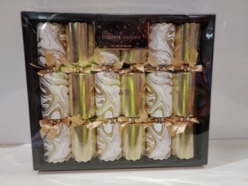48 PIECE BRAND NEW CHRISMAS HOUSE OF FRASER CRACKERS IN EXQUISITE GOLD ...